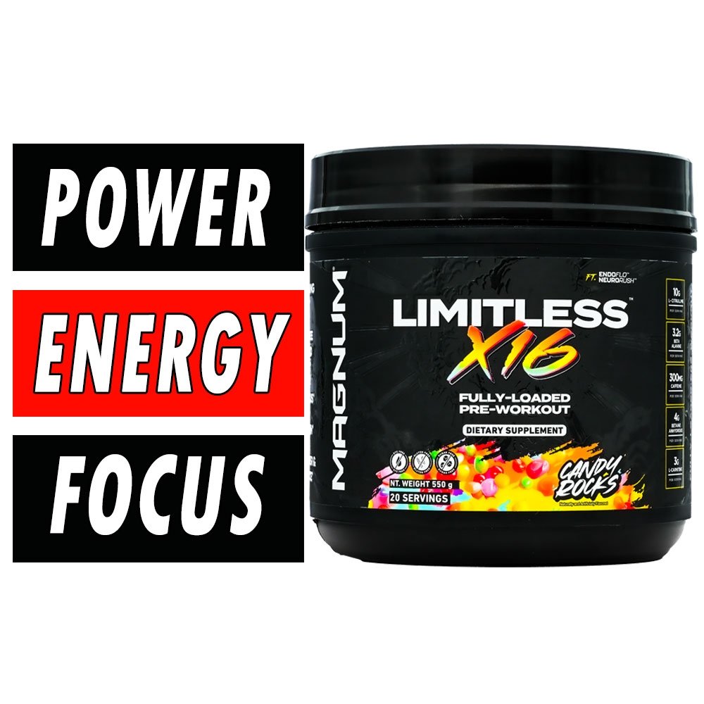 Limitless X16 Pre Workout - Magnum - Fully Loaded (20 Servings ...